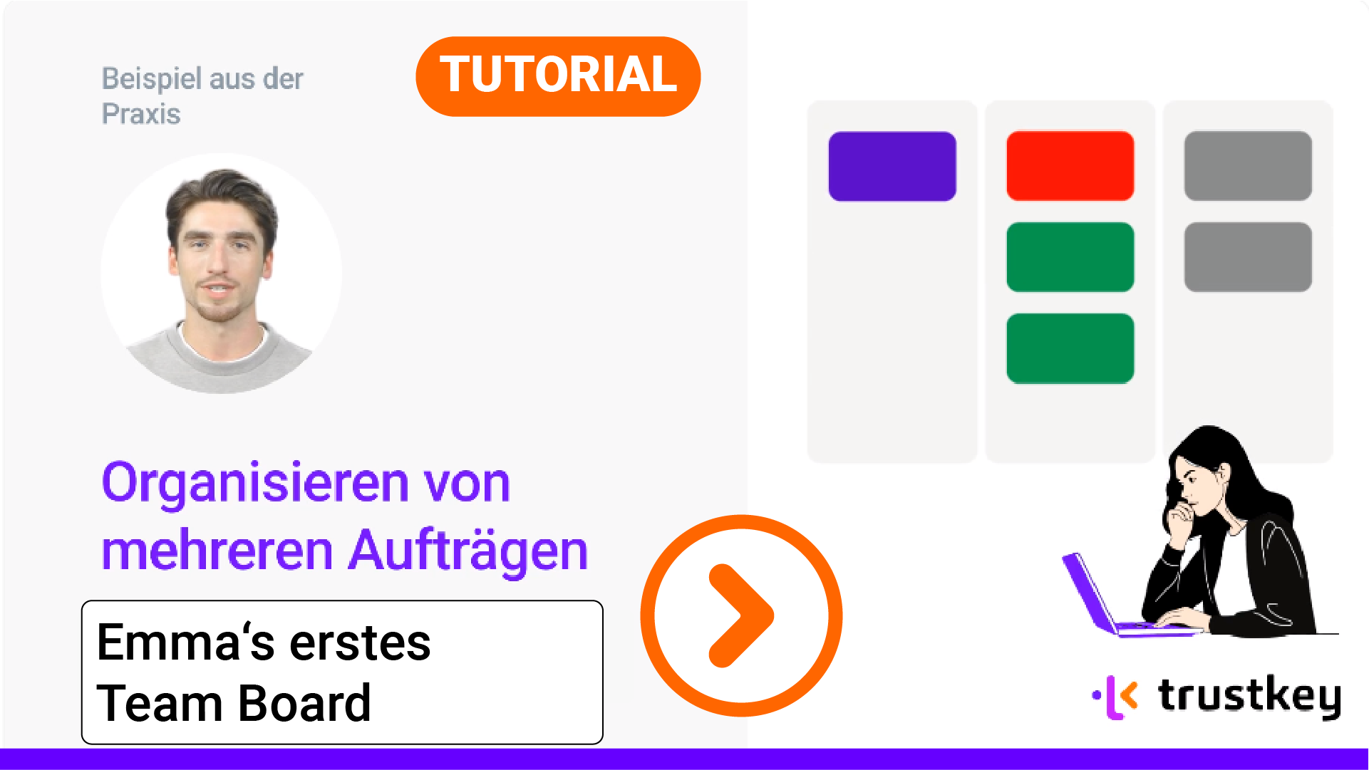 Emma's erstes Team Board für die Auftragsbearbeitung » trustkey